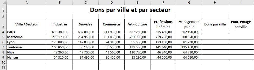 Cours Excel 2016 - Exercice 2 – Calcul, Formules et Séries